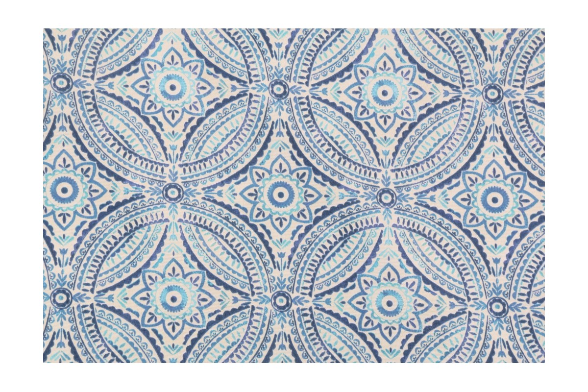 Kelly Ripa Blissfulness Printed Polyester Outdoor Fabric in Indigo