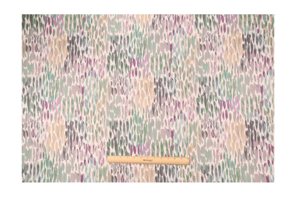 Kelly Ripa Make It Rain Printed Cotton Drapery Fabric in Seaglass