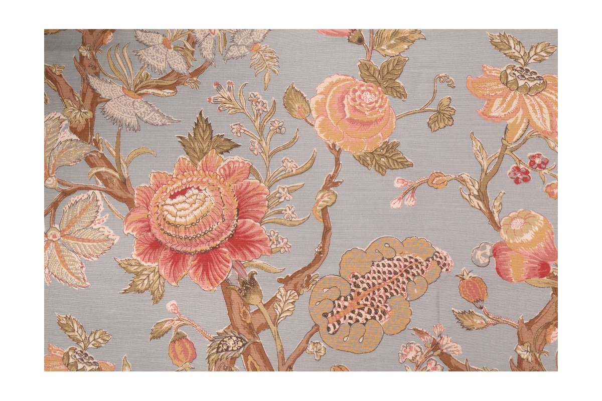 1.38 Yards Thibaut Nicobar F97131 Printed Linen Blend Drapery Fabric in ...