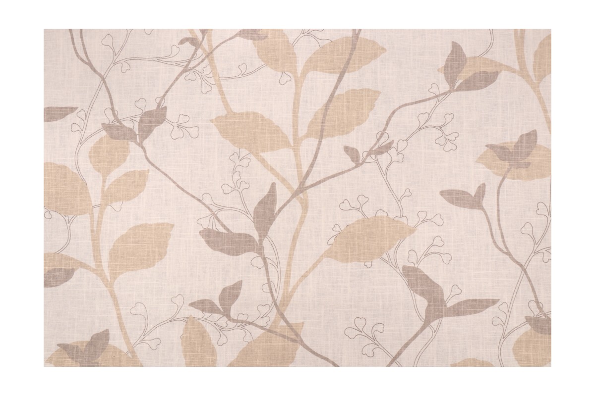 Suburban Leafy 72065 Printed Linen Drapery Fabric in 120-Taupe by Duralee