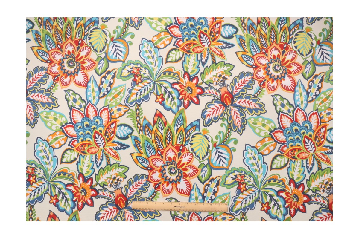 Richloom Solarium Copeland Printed Polyester Outdoor Fabric in Fiesta