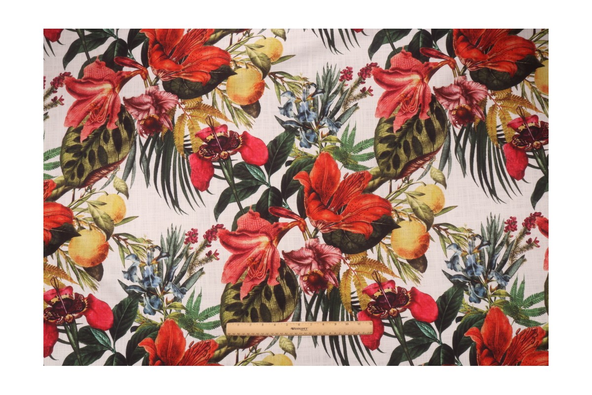 Hamilton Bermuda Printed Drapery Fabric in Multi