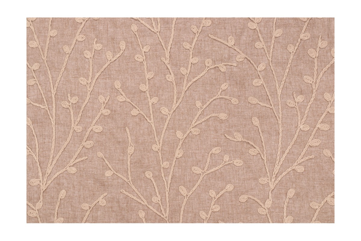 Richloom Topiary Embroidered Drapery Fabric in Linen