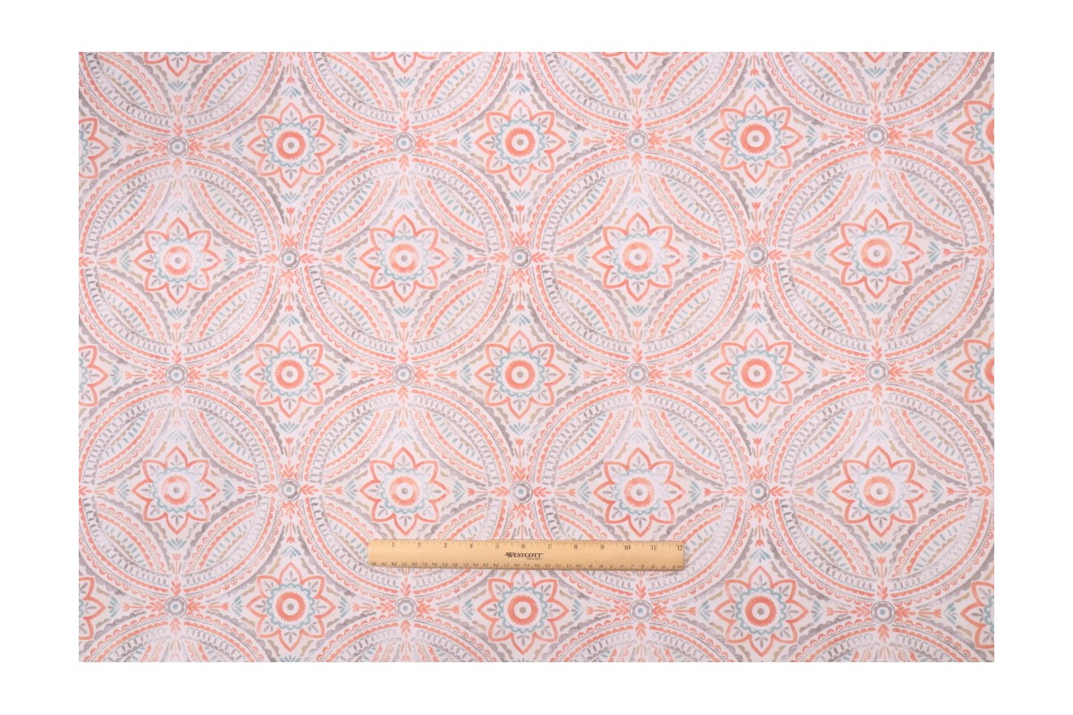 Kelly Ripa Home Blissfulness Printed Cotton Twill Drapery Fabric in Nectar