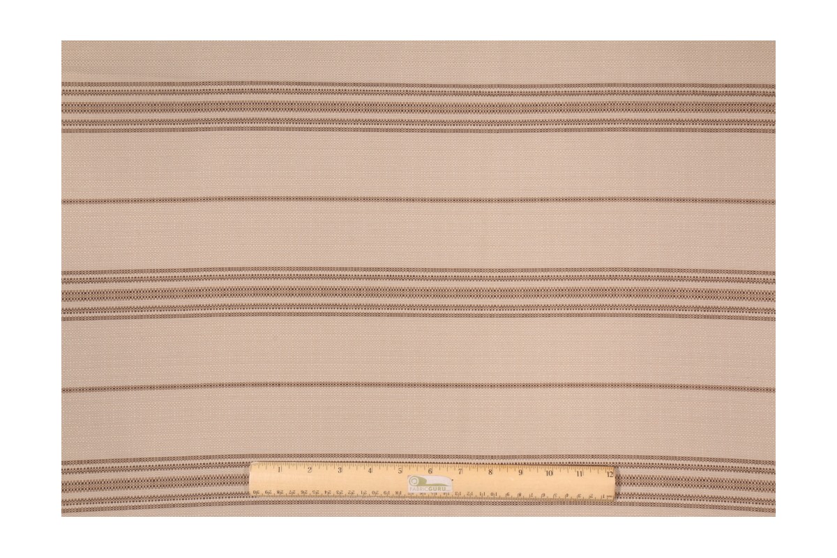 Bella Dura Ticking Woven Polyester Outdoor Fabric in Walnut