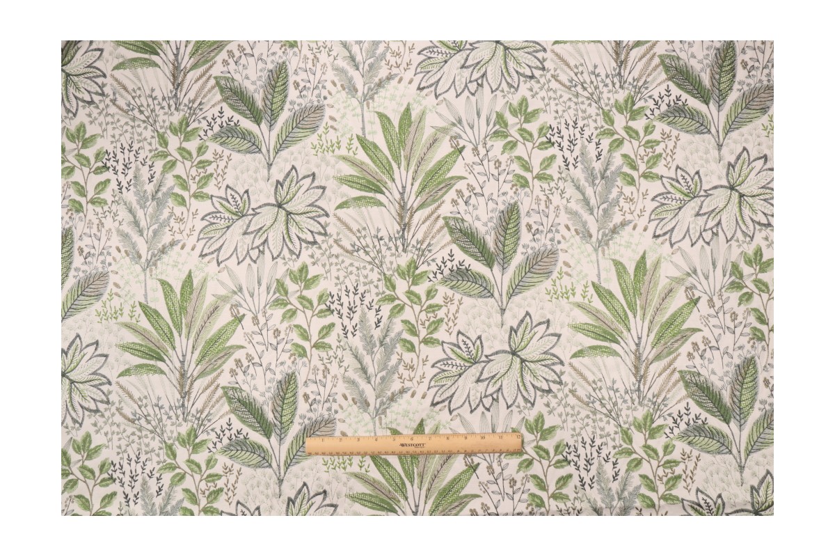 PK Lifestyles Amazonia Emb Embroidered Drapery Fabric in Fern