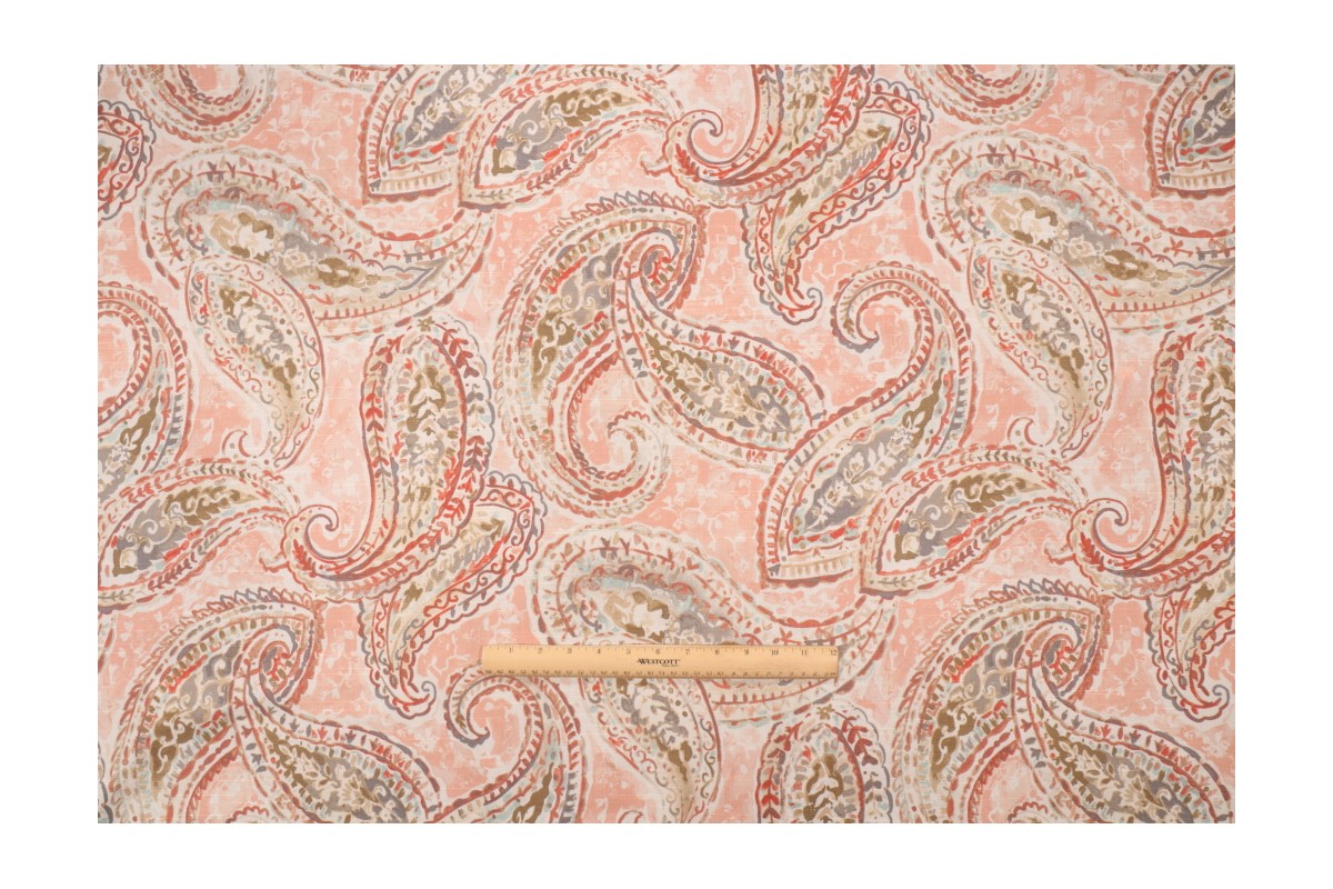 Kelly Ripa Home Bright & Lively Printed Cotton Drapery Fabric in Shell