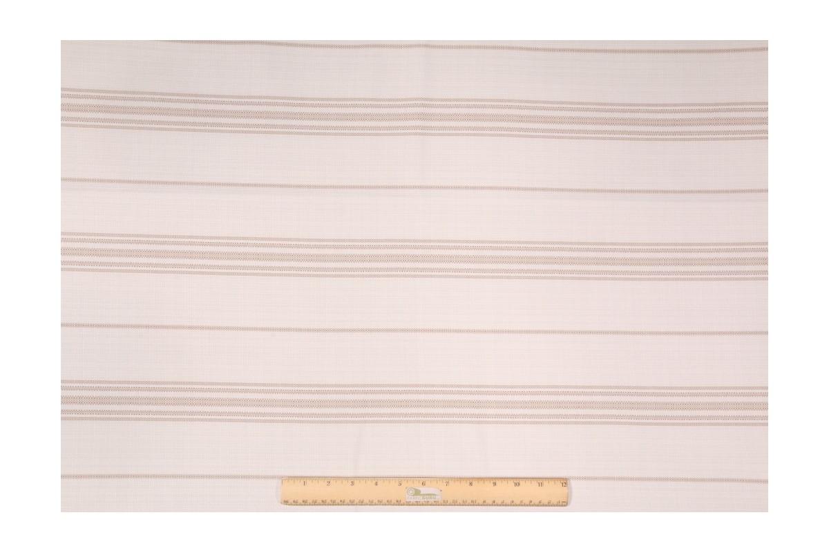 Bella Dura Ticking Woven Polyester Outdoor Fabric in Sand