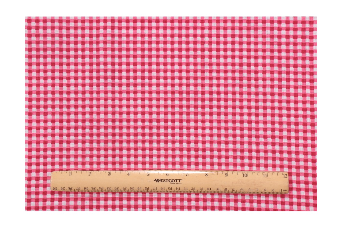 PK Lifestyles Gingham Printed Cotton Drapery Fabric in Red
