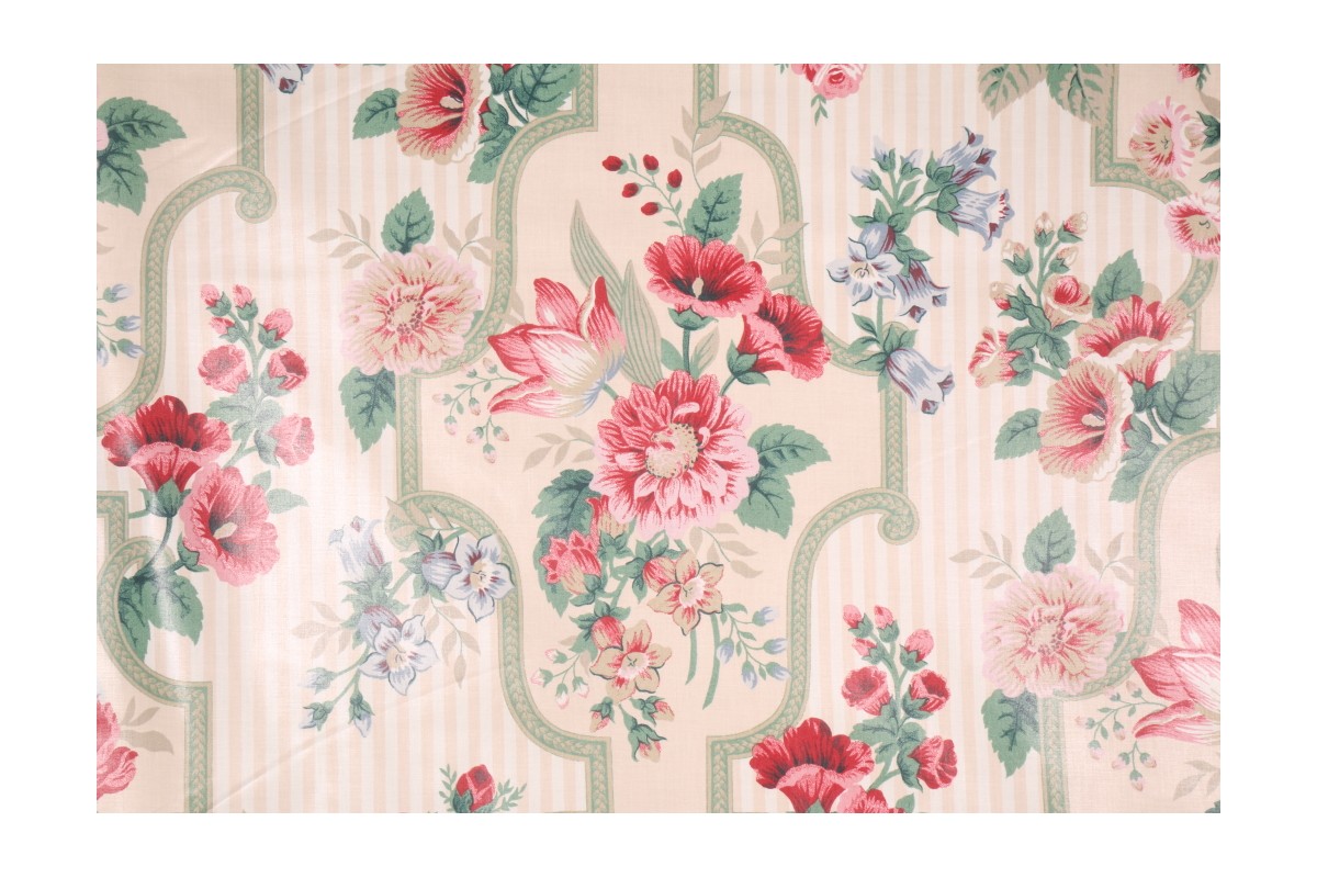 Bloomcraft Rose Polished Cotton Drapery Fabric in Multi