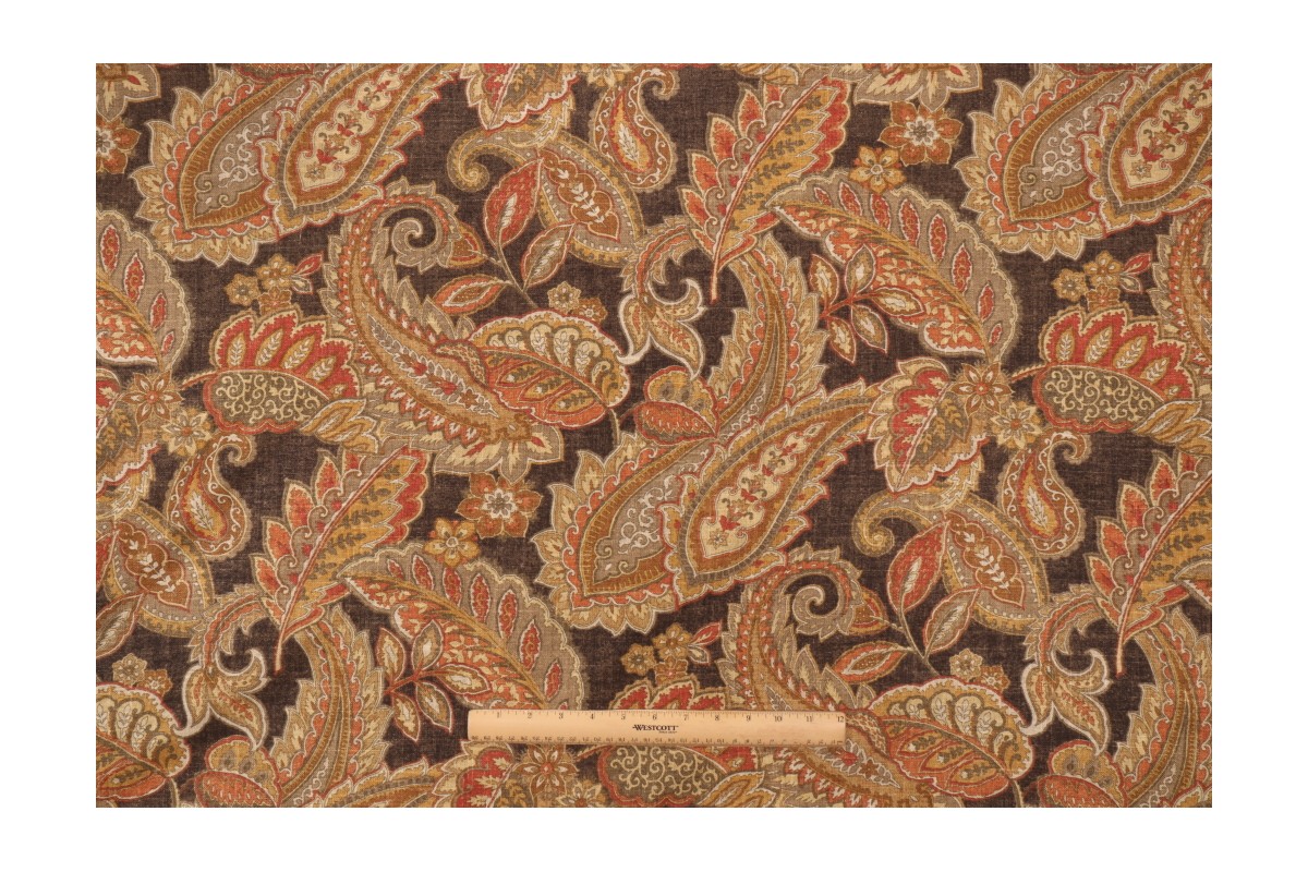 Covington Camden Printed Linen Blend Drapery Fabric in Cindersmoke