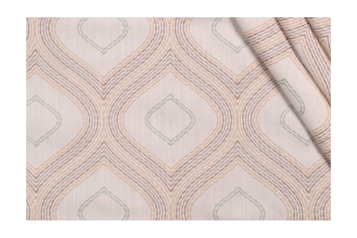Valiant Fabrics Bazaar Embroidered Drapery Fabric in Seaglass