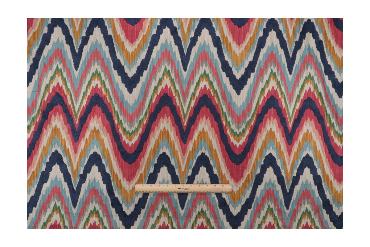 Sample of Kaufmann Artisanship Printed & Embroidered Drapery Fabric in ...
