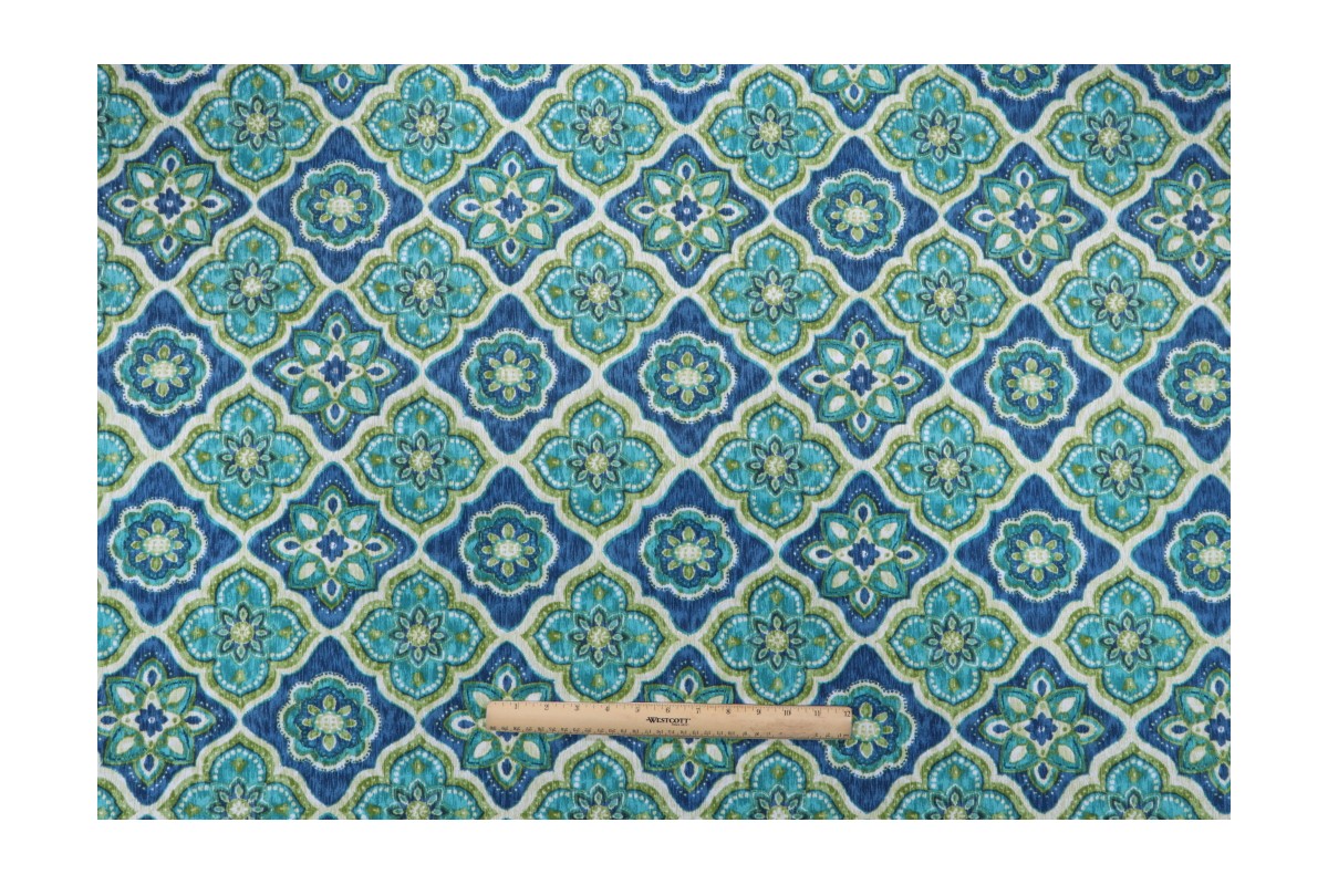 Richloom Adonis Printed Polyester Outdoor Fabric in Capri