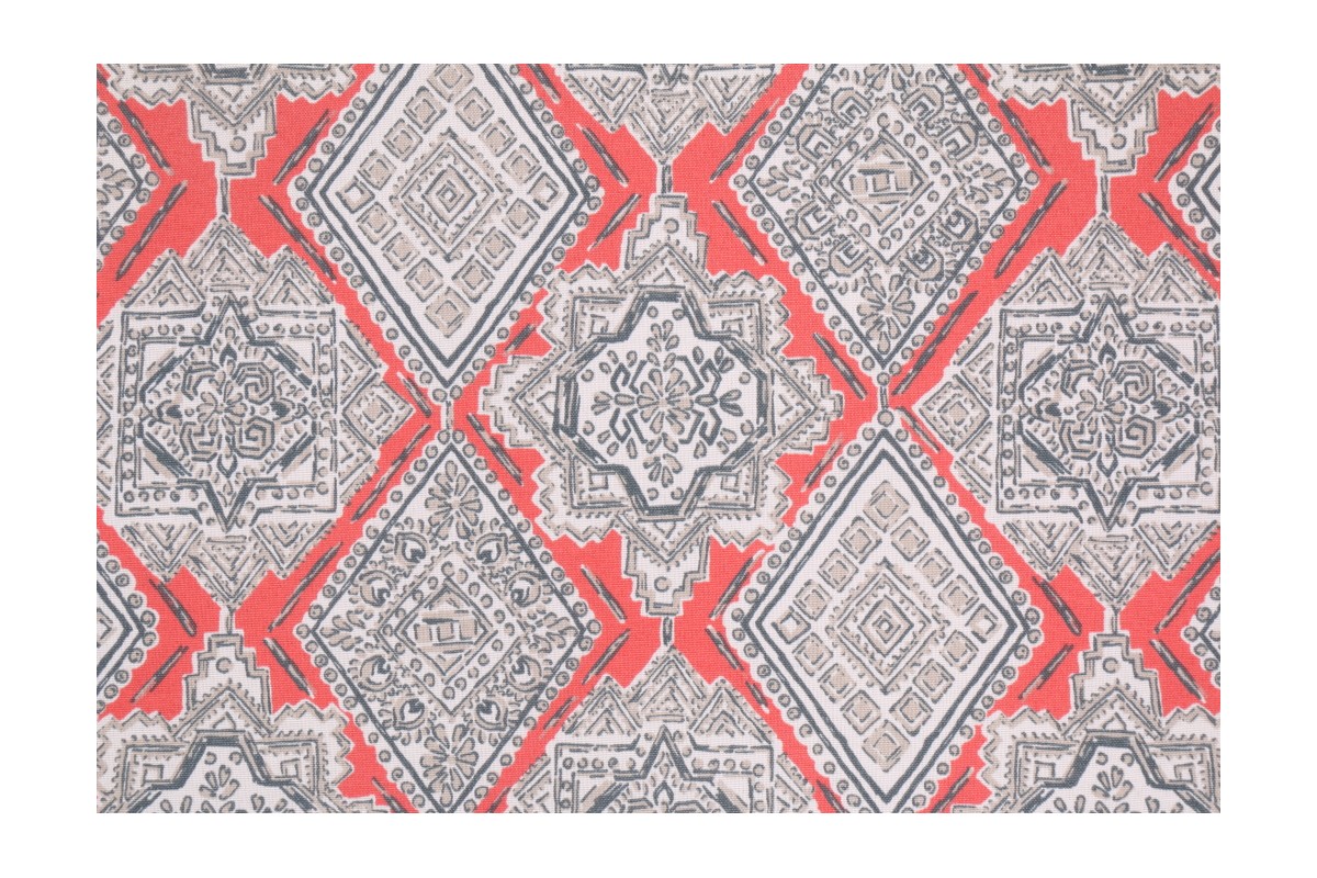 Premier Prints Milan Printed Polyester Outdoor Fabric in Indian Coral