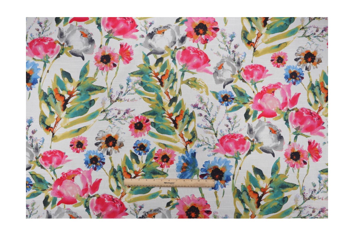 7.63 Yards Kelly Ripa Home Flower Mania Printed Cotton Drapery Fabric ...