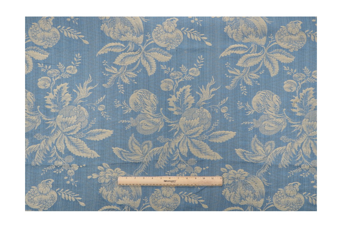 1.75 Yards Scalamandre Strie Damasco Damask Decorator Fabric in Blue ...