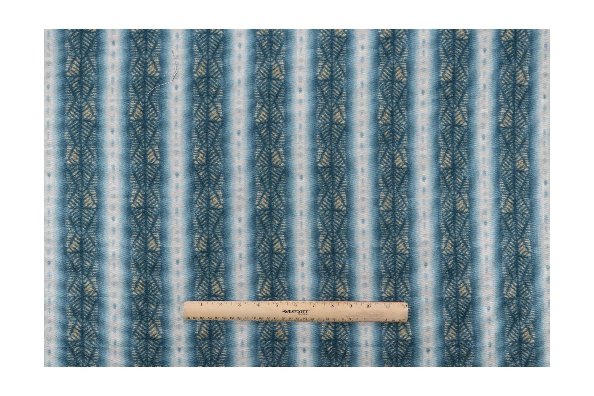 1 Yards Waverly Inkscape Printed Cotton Drapery Fabric in Teal