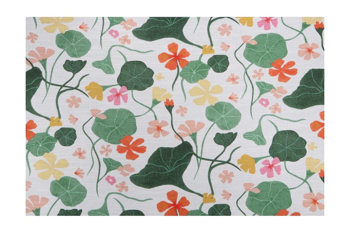 Elana Gabrielle Nasturtiums Printed Cotton Drapery Fabric in Nectar for ...