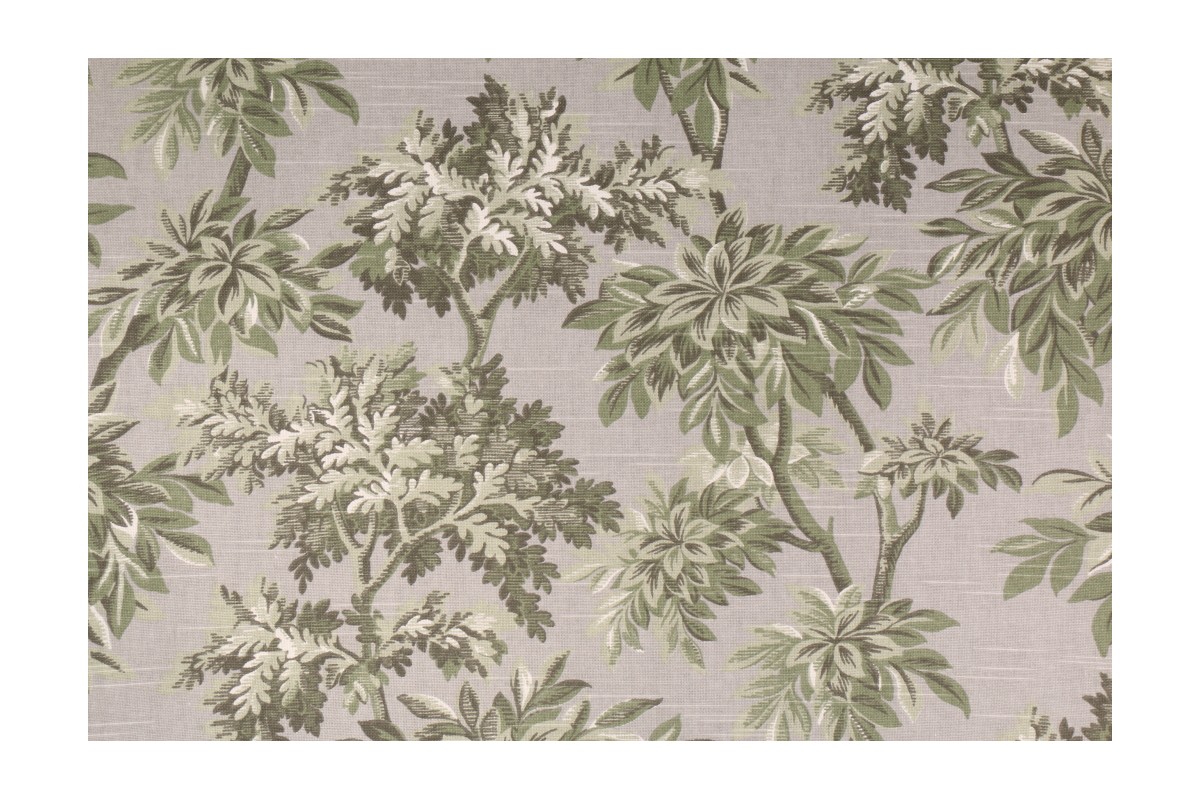 Robert Allen Sylvan Toile Printed Cotton Drapery Fabric in Greystone