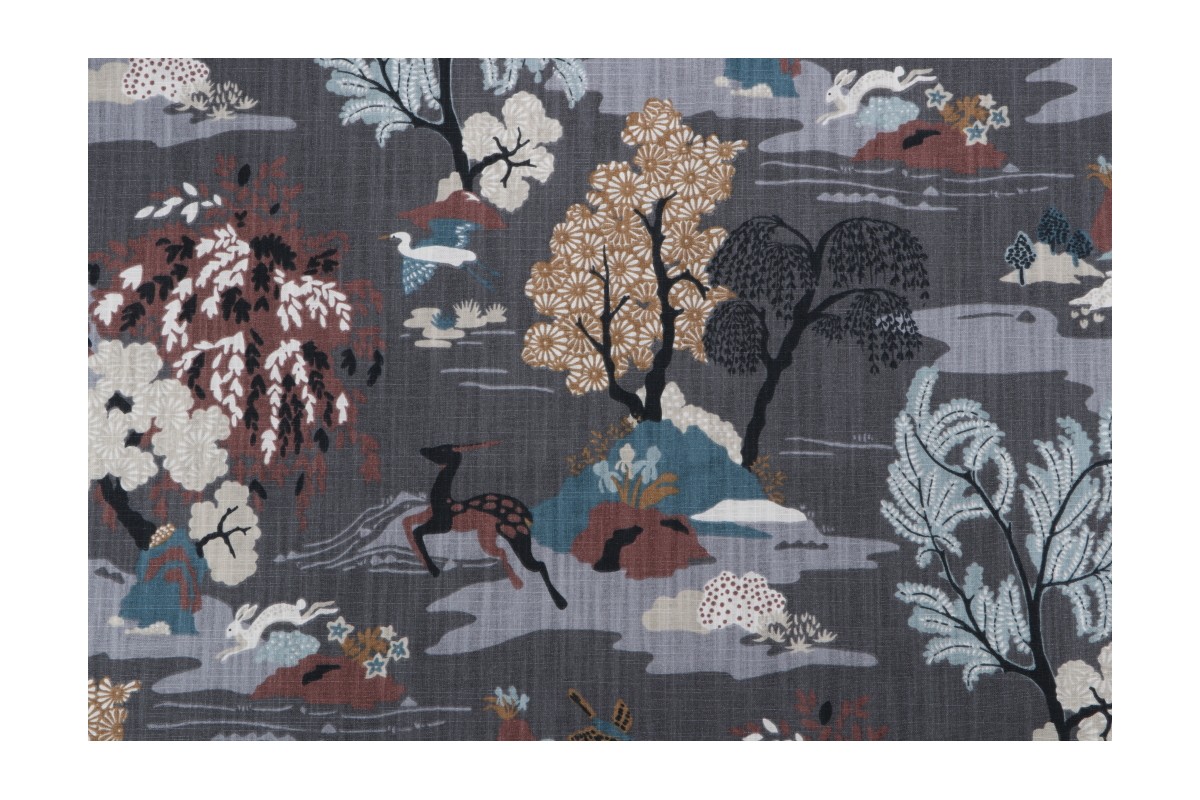 5.5 Yards Robert Allen Modern Toile Printed Cotton Drapery Fabric in ...