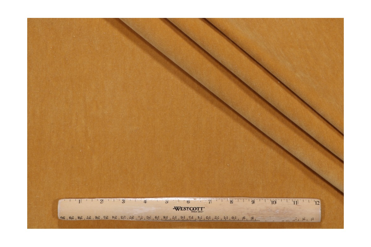 Leslie Jee Textiles Ritz Velvet Upholstery Fabric in Sunshine