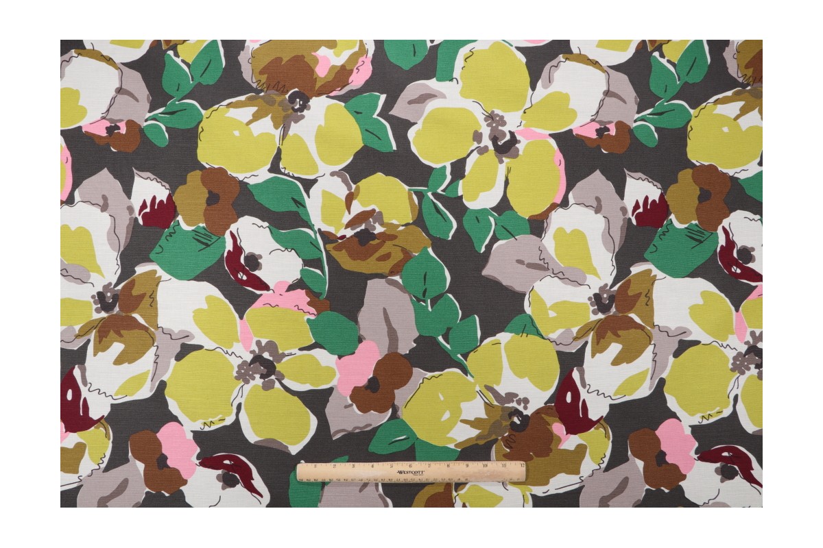 5.25 Yards Kenzo Maison Hana Printed Cotton Drapery Fabric in Absinthe ...