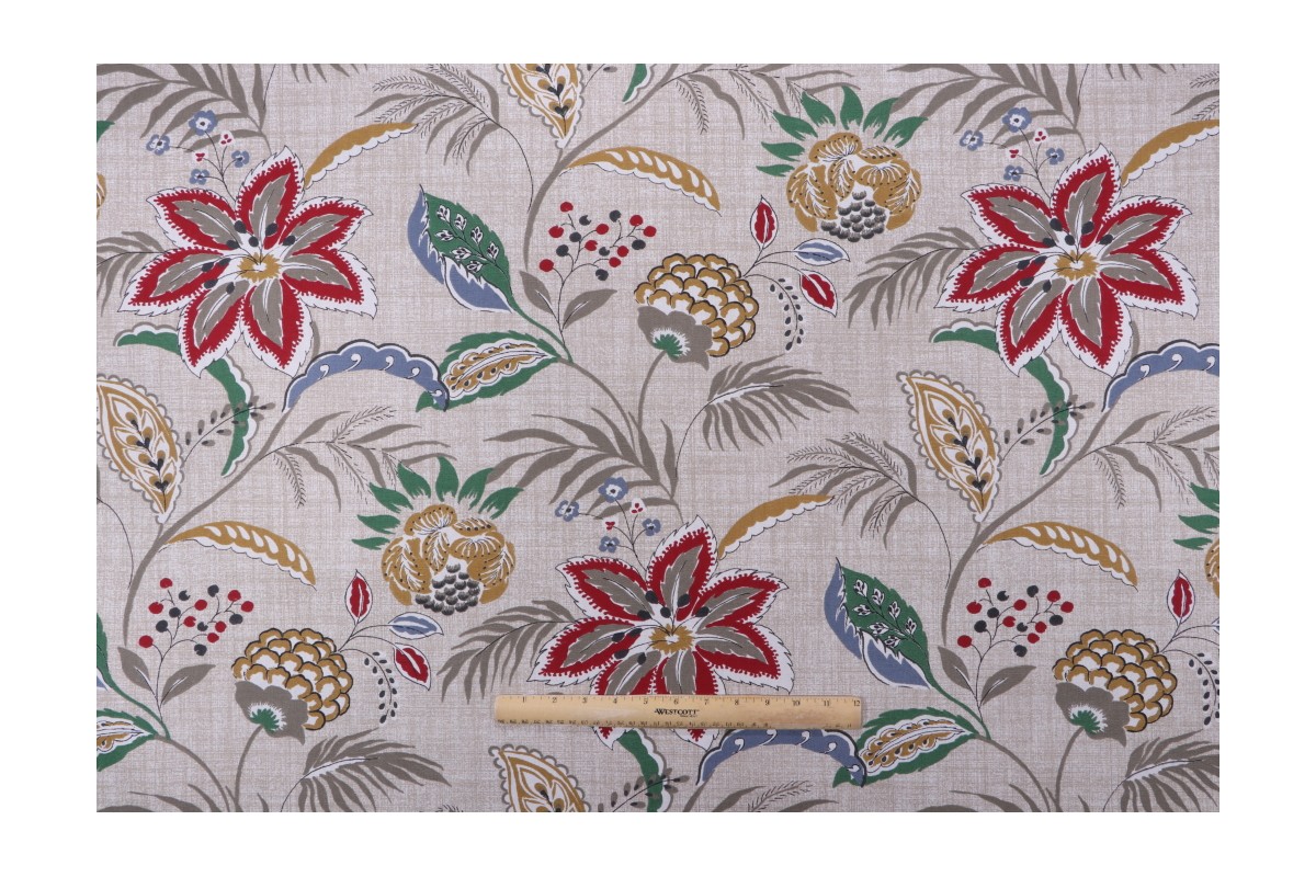 Sample of Magnolia Home Tradewinds Printed Cotton Drapery Fabric in Tropic