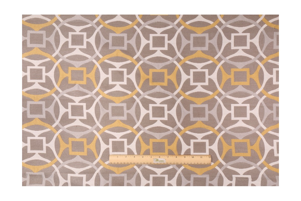 4.2 Yards Golding Astro Tapestry Upholstery Fabric in Lemon Taupe