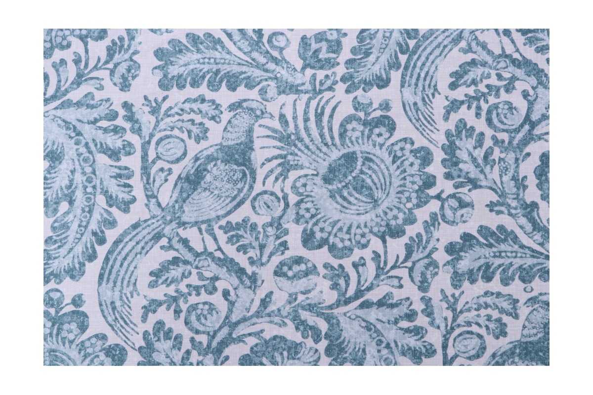 Williamsburg Tucker Resist Printed Cotton Drapery Fabric in Flint