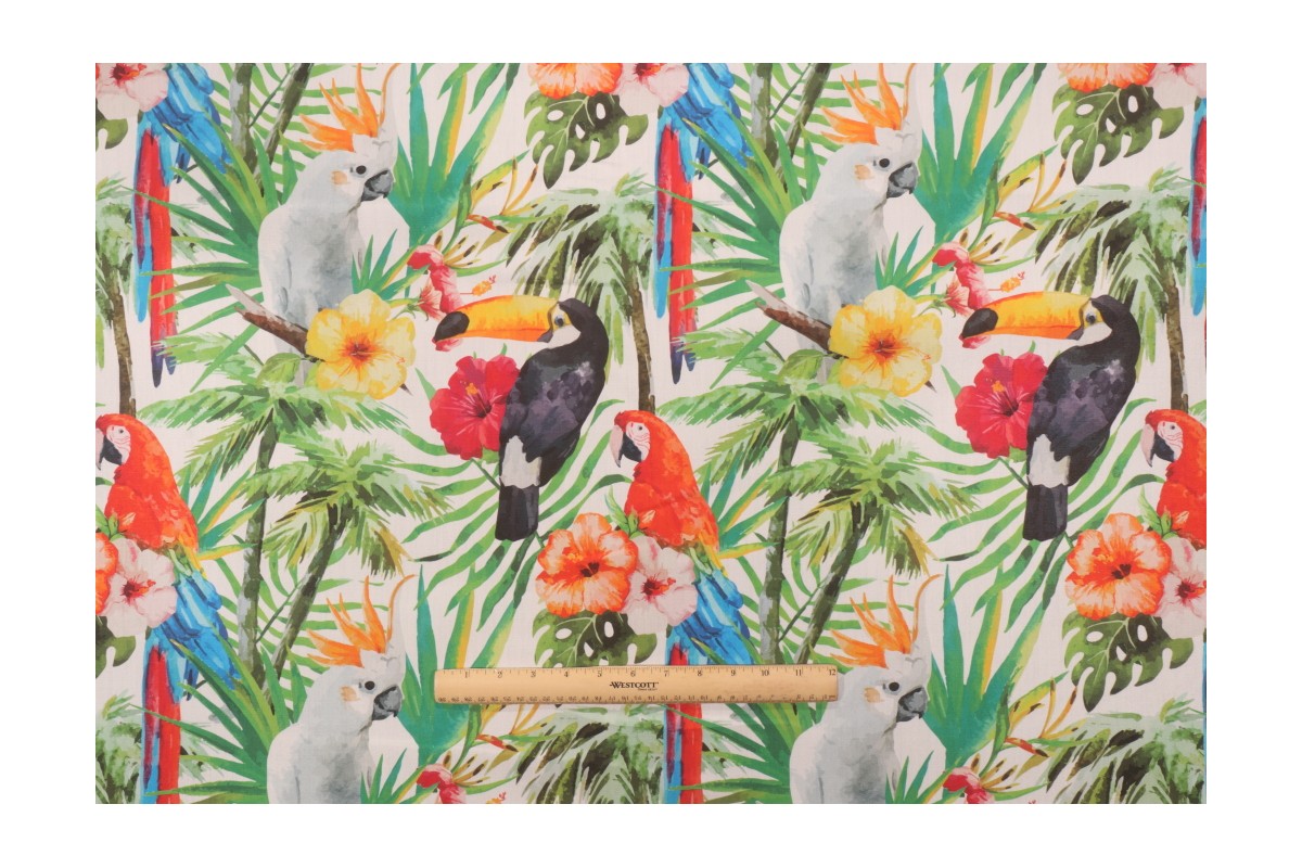 1.88 Yards Terrasol - Rio Printed Acrylic Outdoor Fabric in Rouge