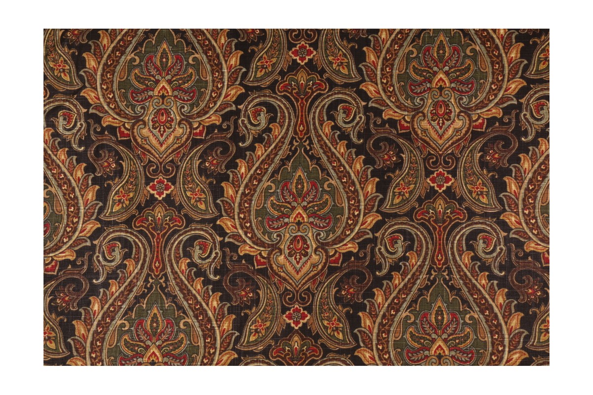 Bard - Cliffside in Onyx Printed Linen Blend Drapery Fabric by Mill Creek