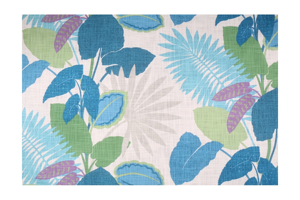 Kaufmann Costa Rica Printed Slubbed Cotton Drapery Fabric in Oasis