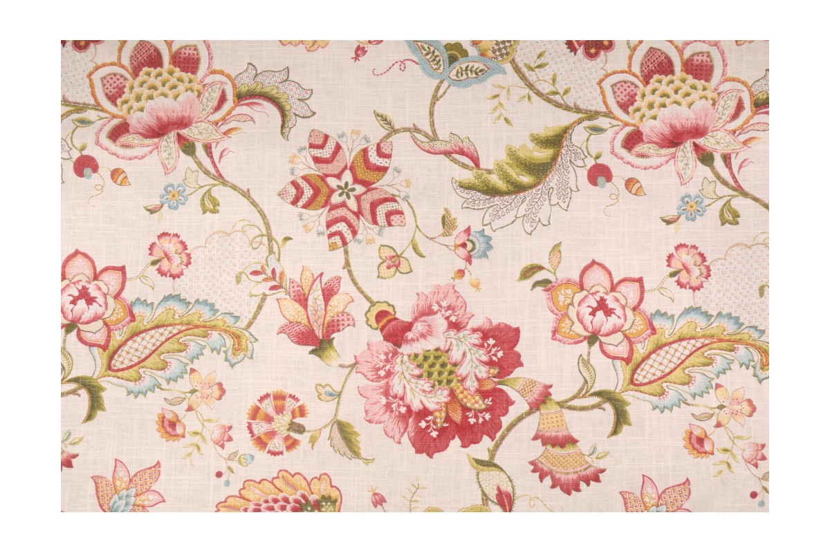 6.6 Yards Robert Allen Shout Spring Printed Linen Blend Drapery Fabric ...