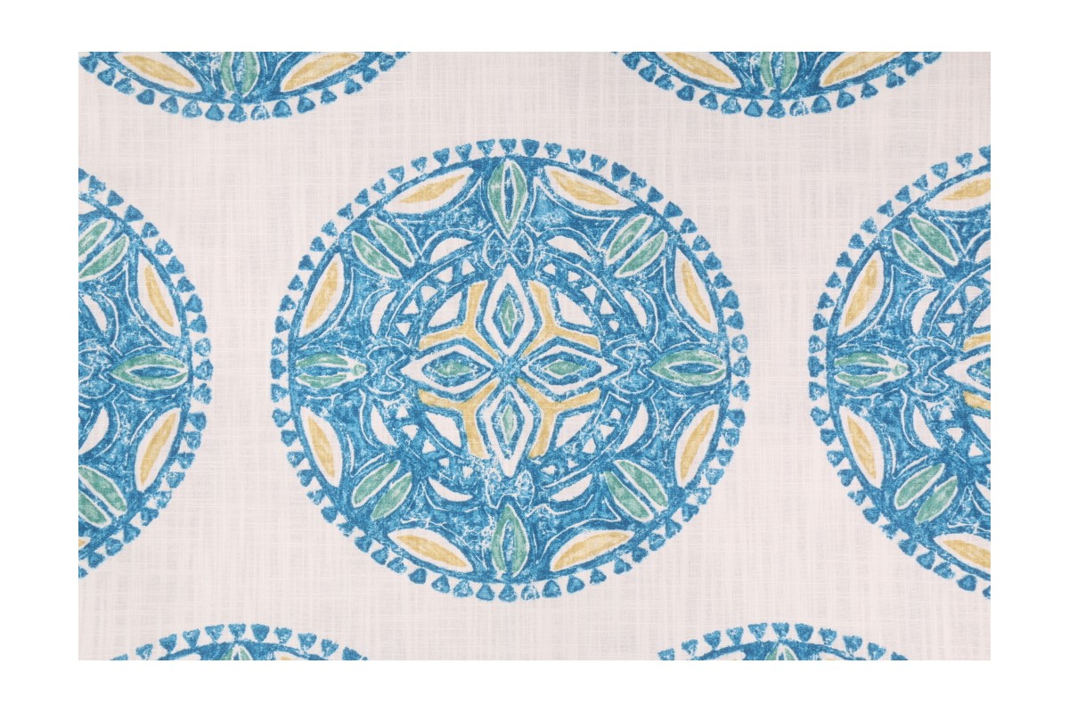 Robert Allen Amapondo Printed Cotton Drapery Fabric in Deep Pool