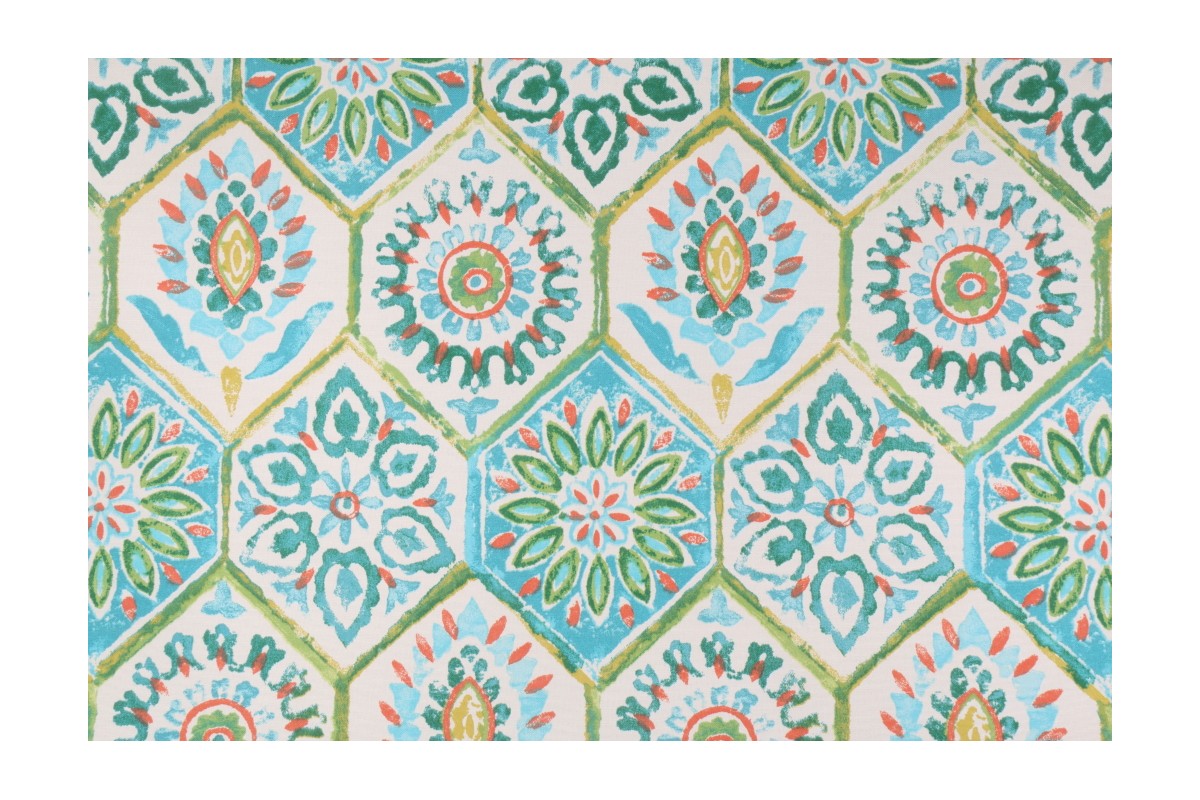 Summer Breeze Printed Polyester Outdoor Fabric in Poolside