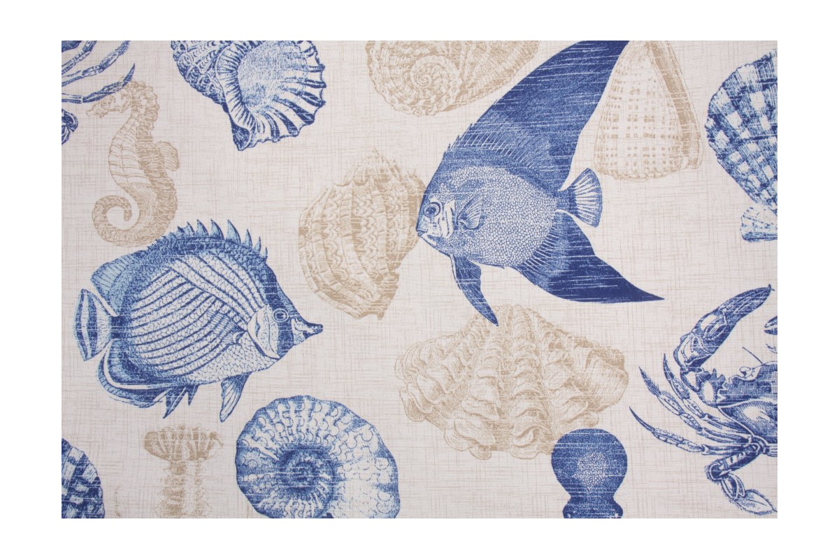 Richloom Solarium Sealife Printed Polyester Outdoor Fabric in Marine