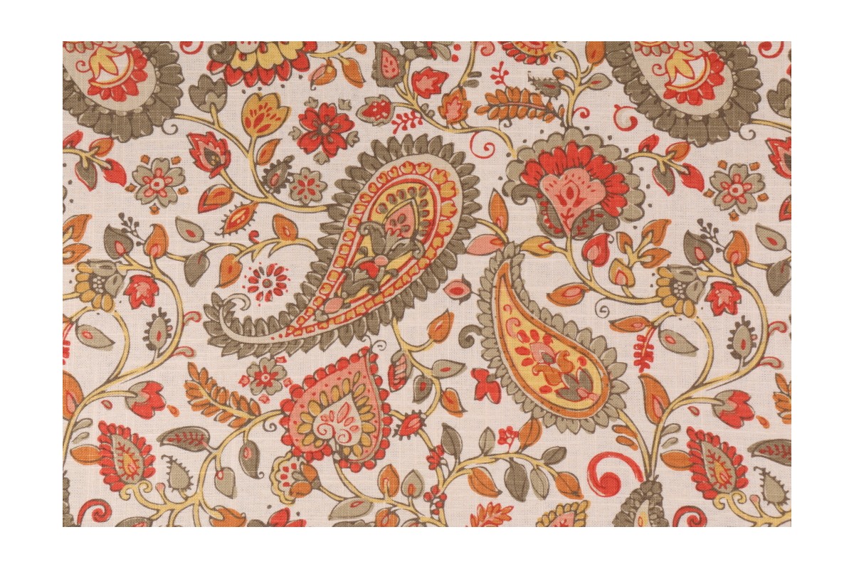 Chauncey Cliffside In Coral Printed Linen Blend Drapery Fabric by Mill ...