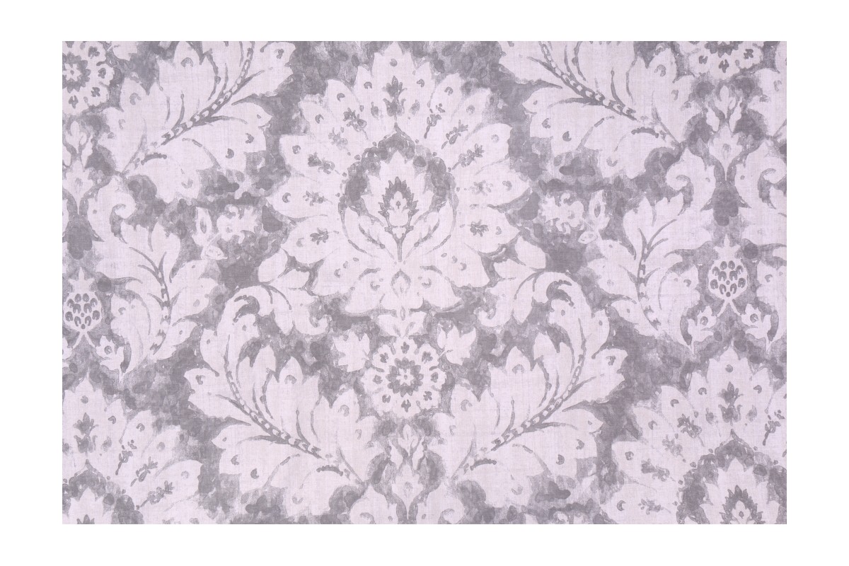 0.63 Yards Mill Creek Darvel Paramount Printed Cotton Drapery Fabric in Ash