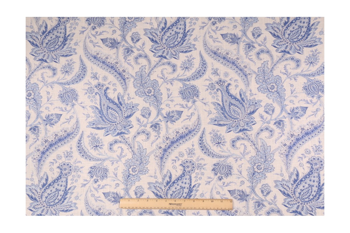 Artissimo Cliffside in Ocean Printed Linen Blend Drapery Fabric by Mill ...