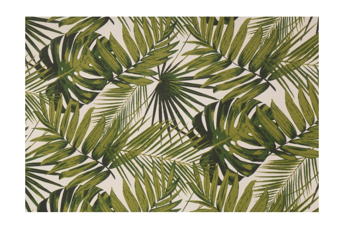 Tropica Printed Polyester Outdoor Fabric in White