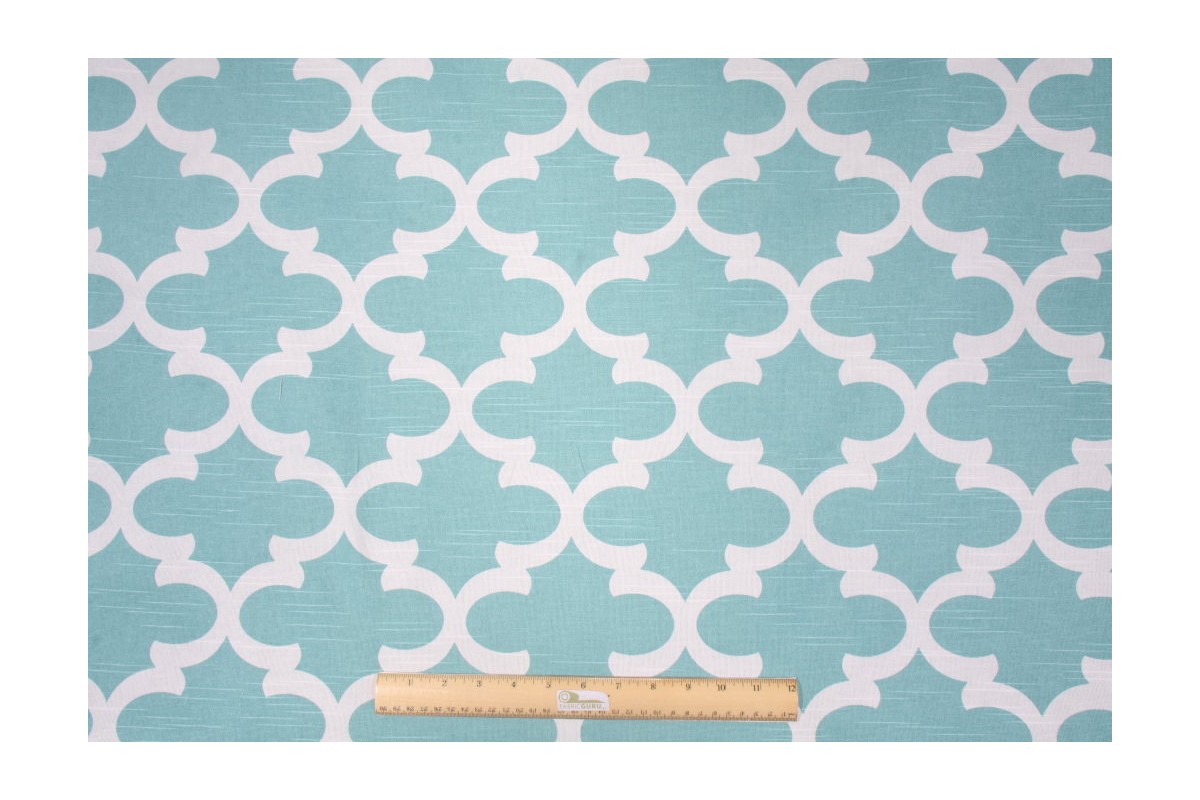 Premier Prints Fynn Slub Printed Cotton Drapery Fabric in Spirit Blue