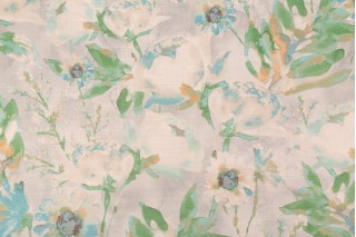 Kelly Ripa Floating Trellis Printed Cotton Drapery Fabric in Reed