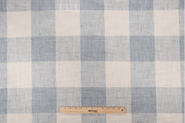 P Kaufmann New Check Please Woven Decorator Fabric in Mist