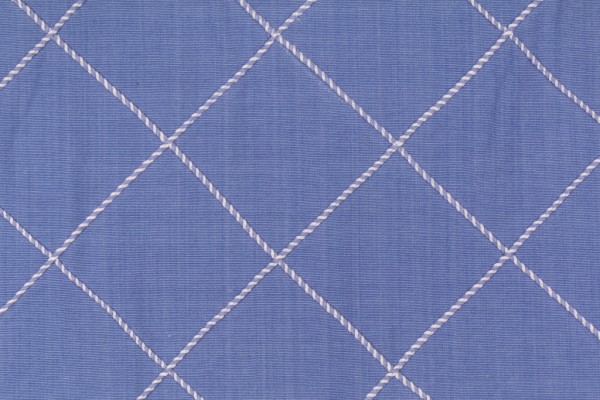 Onyx Age Broad Rope Trellis Woven Cotton Corded Decorator Fabric in 11 Blue
