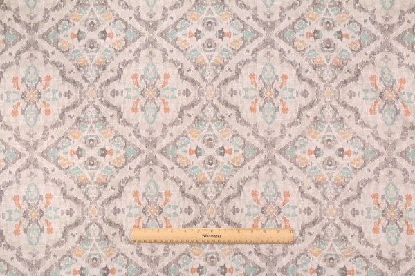 Kelly Ripa Seen & Heard Printed Cotton Drapery Fabric in Shell