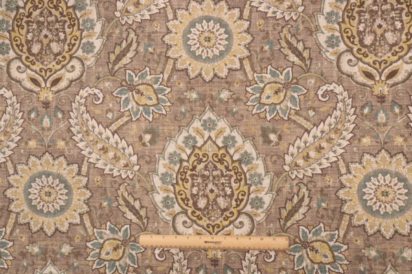 Mill Creek Fidelio-Cliffside Printed Linen Blend Drapery Fabric in Ash