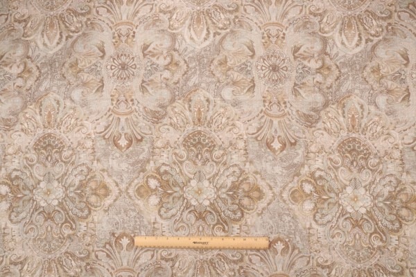 Mill Creek Sorano-Cliffside Printed Linen Blend Drapery Fabric in Pewter