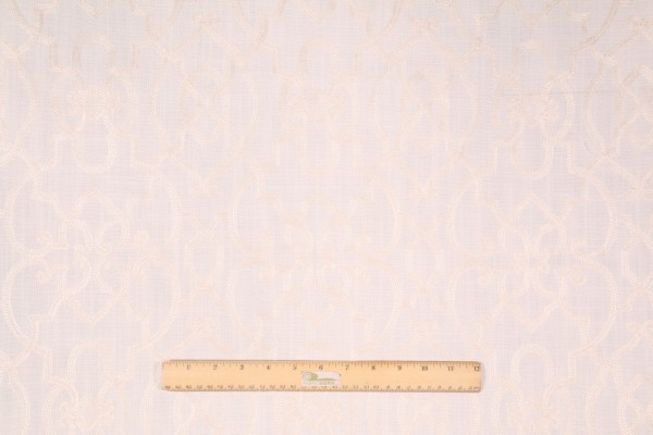 TFA Tangled Web Embroidered Poly/Linen Decorator Fabric in Cream