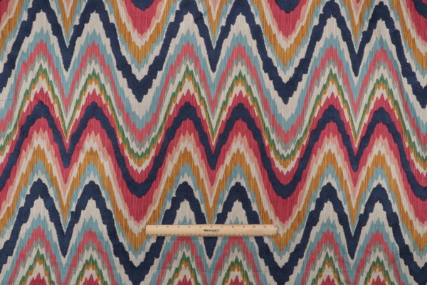 Sample of Kaufmann Artisanship Printed & Embroidered Drapery Fabric in ...